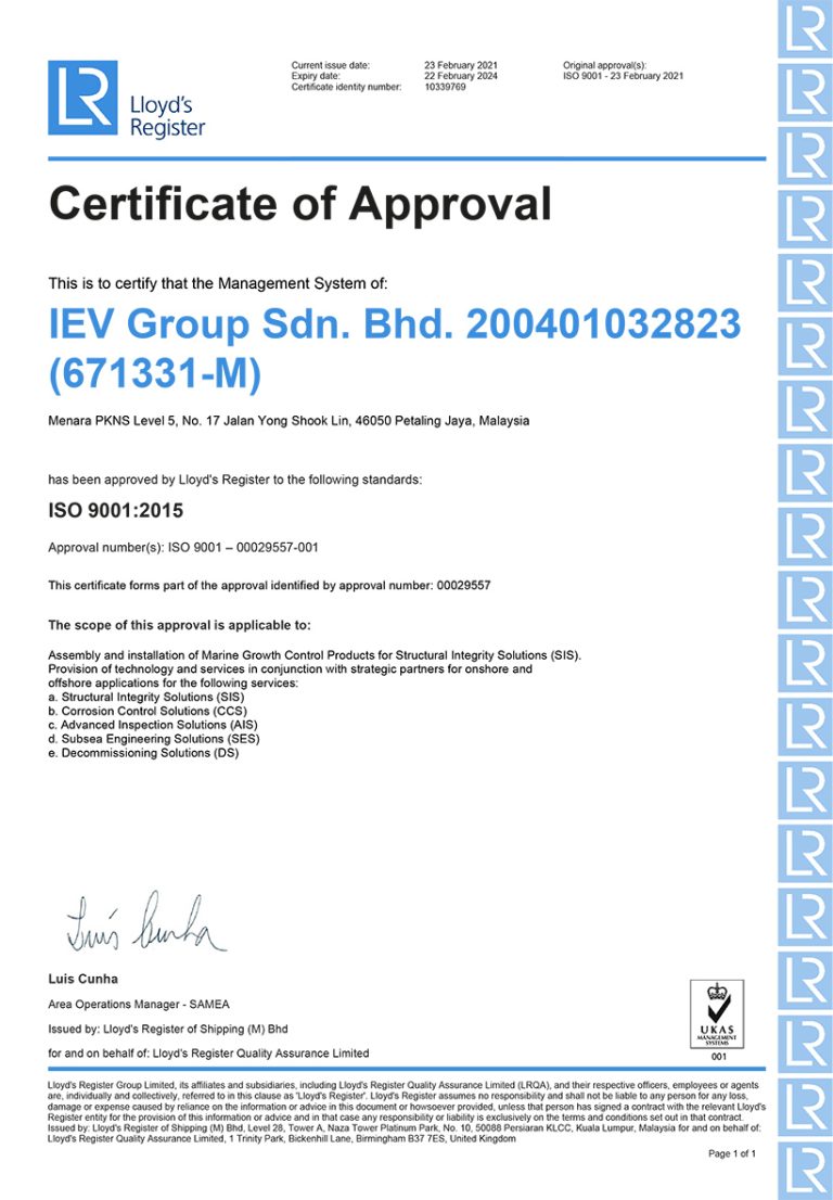 Certifications – IEV Group
